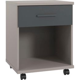 Rollcontainer wimex "Bahamas, Rollwagen auf Kunststoffrollen, inkl. Schublade", saharagrau, absetzung grafit, B:46cm H:58cm T:40cm, Holzwerkstoff, Rollwagen, Rollcontainer