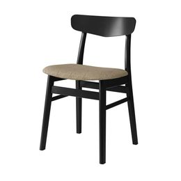 Esszimmerstuhl HAMMEL FURNITURE "Mosb&oslash;l, Stuhl, Massivholz mit gepolstertem Sitz &ndash; robust & komfortabel", , schwarz, schwarz, beige, B:48cm H:79cm T:46cm, Massivholz, Stoff, St&uuml;hle, Esszimmerstuhl, Massivholz, gepolsterte Sitzfl&auml;che, versch. Farbvarianten