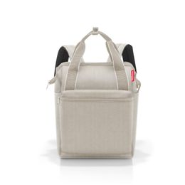 Rucksack Reisenthel "Reisenthel allrounder R", Herren, Gr. B/H/T: 31cm x 39cm x 17cm, herringbone sand, Polyester, unifarben, Rucks&auml;cke Rucksack, Stecklasche zur Befestigung an Reisetrolley-Griffen