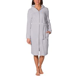 Damenbademantel AQUARTI "Bademantel Aquarti Damen Bademantel mit Rei&szlig;verschluss Lang" Gr. S, grau (taupe), S, Obermaterial: 40% Baumwolle CO. 40% Viskose CV. 20% Polyester PES., Hausm&auml;ntel
