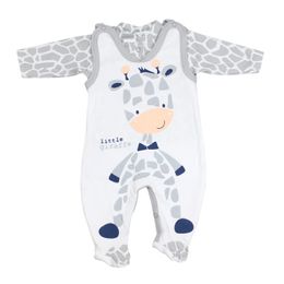 Strampler TUPTAM "Set Baby Unisex Strampler-Set mit Aufdruck Spruch 2-tlg", Jungen, Gr. 50, N-Gr, orange (giraffe), Obermaterial: 100% Baumwolle CO., Overalls