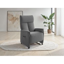 Sit & More TV-Sessel SIT & MORE "Cremona Comfort", anthrazit, B:76cm H:110cm T:84cm, 100% Polyester, Sessel, wahlweise manuell oder elektrischer Funktion mit Akku