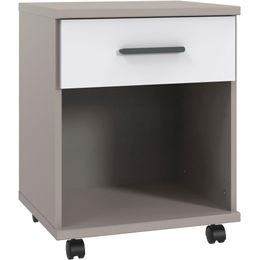 Rollcontainer wimex "Bahamas, Rollwagen auf Kunststoffrollen, inkl. Schublade", saharagrau, absetzung wei&szlig;, B:46cm H:58cm T:40cm, Holzwerkstoff, Rollwagen, Rollcontainer
