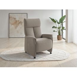 Sit & More TV-Sessel SIT & MORE "Cremona Comfort", taupe, B:76cm H:114cm T:84cm, 100% Polyester, Sessel, wahlweise manuell oder elektrischer Funktion mit Akku