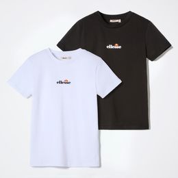 T-Shirt Ellesse "DURANIO 2 PACK TEE", M&auml;dchen, Gr. 128/134 (8/9), schwarz, wei&szlig;, Obermaterial: 100% Baumwolle, Shirts T-Shirt, f&uuml;r Kinder, sportlicher Stil, f&uuml;r Freizeit und Bewegung