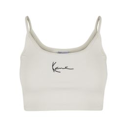 T-Shirt Karl Kani "Karl Kani Damen", Damen, Gr. L, wei&szlig;, 77% Polyester, 23% Elasthan, slim fit, ohne Ausschnitt, Shirts T-Shirt