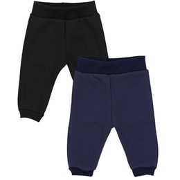 Pumphose TUPTAM "Hose Baby Jungen Hosen Fleece Angeraut Winter 2er Pack", Kinder, Gr. 74, N-Gr, schwarz (schwarz, dunkelblau), Obermaterial: 80% Baumwolle CO. 20% Polyester PES., Hosen
