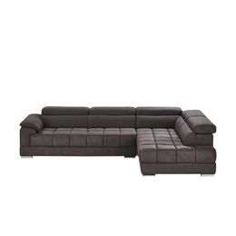 U.N.O uno Ecksofa Mikrofaser Isabeli &brvbar; grau &brvbar; Ma&szlig;e (cm): B: 299 H: 72 T: 211.0 &raquo; H&ouml;ffner