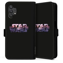 DeinDesign Galaxy A32 5G Handy Klapph&uuml;lle Handyh&uuml;lle aus Kunst Leder schwarz Flip Case The Child Star Wars The Mandalorian Sideflip mit langer Lasche