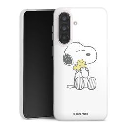 DeinDesign Galaxy A57 5G Handy Silikon H&uuml;lle Case transparent Handyh&uuml;lle Snoopy Love Peanuts Silikon Case