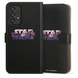 DeinDesign Galaxy A33 5G Handy Klapph&uuml;lle Handyh&uuml;lle aus Kunst Leder schwarz Flip Case The Child Star Wars The Mandalorian Sideflip mit langer Lasche