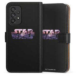 DeinDesign Galaxy A53 5G Handy Klapph&uuml;lle Handyh&uuml;lle aus Kunst Leder schwarz Flip Case Star Wars The Child The Mandalorian Sideflip mit langer Lasche