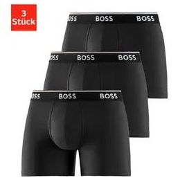 Boxer BOSS "Boxer 3 PACK", Herren, Gr. XXL (56), schwarz, Jersey, Obermaterial: 95% Baumwolle, 5% Elasthan, unifarben, Unterhosen, mit farblich passendem Webbund