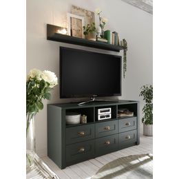 Lowboard Home Affaire "Ascot", gr&uuml;n, B:130cm H:67cm T:43cm, Holzwerkstoff, MDF, Metall, Sideboards, Lowboard, Breite 130 cm