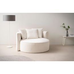 XXL-Sessel "Isalie, Lesesessel, Loveseat, inklusive Zierkissen", beige (creme), B:153cm H:98cm T:145cm, LeGer Home by Lena Gercke, Sessel, XXL-Sessel, extra gro&szlig;e Sitzfl&auml;che, optional mit Hocker, Cord, Samt, Boucl&eacute;