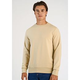 Sweatshirt LINDBERGH "Sweatshirt Relaxed Fit", Herren, Gr. XL, sand storm, Obermaterial: 85% Baumwolle, 15% Polyester, unifarben, l&auml;ssig geschnitten, Sweatshirts Sweatshirt