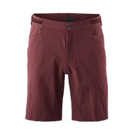 Fahrradhose Gonso "Adventure Shorts M", Herren, Gr. S, Normalgr&ouml;&szlig;en, rot (rotbraun), 90% Polyamid, 10% Elasthan, Hosen Fahrradhose, Herren Radhose mit einkn&ouml;pfbarer Radunterhose mit Sitzpolster
