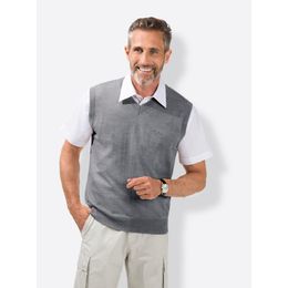 V-Ausschnitt-Pullover Marco Donati "Pullunder", Herren, Gr. 62, grau (grau, meliert), 100% Schurwolle, unifarben, Pullover