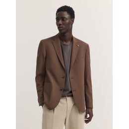 Sakko Bugatti "Regular Fit", Herren, Gr. 52, 70, braun, 62% Polyester, 33% Viskose, 5% Elasthan, unifarben, regular fit, Sakkos Sakko, mit Stretch-Anteil