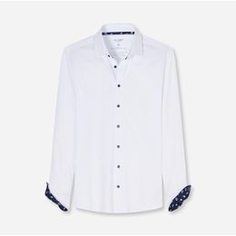 Langarmhemd OLYMP "Level Five 24/Seven", Herren, Gr. 40, N-Gr, wei&szlig;, Jersey, Obermaterial: 92% Baumwolle, 8% Elasthan, k&ouml;rpernah normal, 2-Knopf-Manschette, Hemden, Businesshemd, body fit, Modern Kentkragen, Jersey