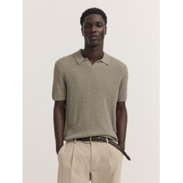 Poloshirt Bugatti, Herren, Gr. XL, 50, beige, 73% Baumwolle, 27% Polyamid, unifarben, regular fit, ohne Ausschnitt, Shirts, Regular Fit aus einem Baumwollmix