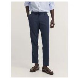 Bundfaltenhose Bugatti "Superior touch", Herren, Gr. 33, L&auml;nge 30, 370, marine, 57% Polyester, 22% Wolle, 17% Viskose, 4% Elasthan, unifarben, gerade, unten schmal, Hosen, mit Stretch und easy-care Funktion
