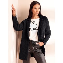 Strickjacke Heine, Damen, Gr. 40, schwarz, 72% Polyacryl, 23% Polyester, 5% Polyamid, unifarben, Strickjacken Strickjacke