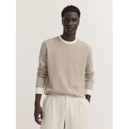 Rundhalspullover Bugatti "Regular Fit", Herren, Gr. XXL, 70, braun, Strick, 100% Baumwolle, unifarben, regular fit, Rundhals, Pullover Rundhalspullover, aus reiner Baumwolle