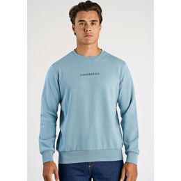 Sweatshirt LINDBERGH "Sweatshirt Relaxed Fit", Herren, Gr. M, lt iron blau, Obermaterial: 85% Baumwolle, 15% Polyester, unifarben, l&auml;ssig geschnitten, Sweatshirts Sweatshirt