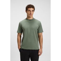 T-Shirt BOSS Green "Tee Collar Zone", Herren, Gr. XXL, open gr&uuml;n358, Single Jersey, Obermaterial: 95% Baumwolle, 5% Elasthan, unifarben, relaxed fit normal, Rundhals, Shirts T-Shirt, mit Logo am Ausschnitt
