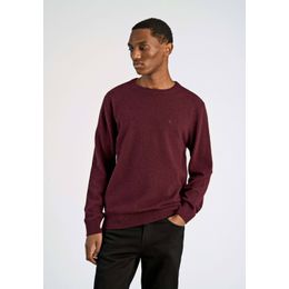Strickpullover Junk De Luxe "Strickpullover Relaxed Fit", Herren, Gr. XL, dk bordeaux mel, Obermaterial: 80% Wolle, 20% Polyamid, Rundhals, Pullover Strickpullover