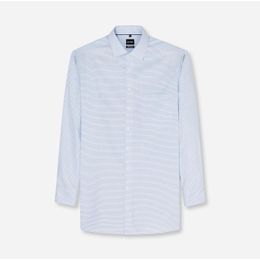 Langarmhemd OLYMP "Big & Tall", Herren, Gr. 50, N-Gr, bleu, Web, Obermaterial: 100% Baumwolle, gemustert, normal, 2-Knopf-Manschette, Hemden, New Kentkragen, comfort fit, b&uuml;gelfrei