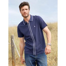 Kurzarmshirt Catamaran "Kurzarm-Poloshirt", Herren, Gr. 44/46, rauchblau, wei&szlig;, 100% Baumwolle, unifarben, Shirts