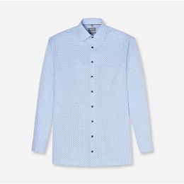 Langarmhemd OLYMP "Luxor", Herren, Gr. 43, Verl&auml;ngerter Arm, bleu, Web, Obermaterial: 100% Baumwolle, comfort fit normal, 2-Knopf-Manschette, Hemden, Businesshemd, comfort fit, New Kentkragen