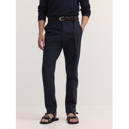 Chinohose Bugatti "Tapered Fit", Herren, Gr. 34, L&auml;nge 34, 390, marine, 98% Baumwolle, 2% Elasthan, unifarben, gerade, unten schmal, Hosen Chinohose, aus Baumwoll-Stretch