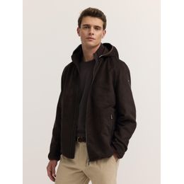 Kurzjacke Bugatti "Premium Suede", Herren, Gr. 58, 90, braun, 100% Polyester, unifarben, regular fit, Jacken Kurzjacke, Regular Fit wasserabweisend mit Kapuze