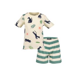 Shorty Blue Seven, Jungen, Gr. 92 (98), stein, Jersey, Obermaterial: 100% Baumwolle, bedruckt, Basic normal, Rundhals, Homewear-Sets Shorty
