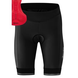 Fahrradhose Gonso "SITIVO W 0", Damen, Gr. 42, Normalgr&ouml;&szlig;en, schwarz (rot), 65% Polyamid, 35% Elasthan, Hosen Fahrradhose, Damen Radhose mit innovativem Sitzpolsterkonzept