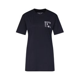 Merchcode Shirt 'Never On Time' female size S Black / White