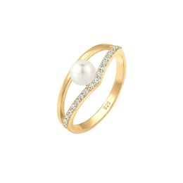 Elli Ring Damen Gr&ouml;&szlig;e 56 gold / perlwei&szlig;
