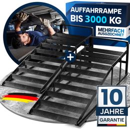 Werkthor KFZ Auffahrrampen Set bis 3 Tonnen schwarz - Stufen- & Ausgleichskeile