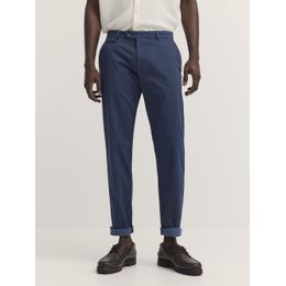 Chinohose Bugatti "Modern Fit", Herren, Gr. 34, L&auml;nge 34, 370, marine, 86% Baumwolle, 11% Polyester, 3% Elasthan, unifarben, normal, Hosen Chinohose, aus der DynamicSeries