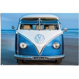 Poster Reinders "Volkswagen Bulli blau Brendan Ray", blau (farbe bild(er): blau), B:91,5cm H:61cm, Papier, Bilder, Poster
