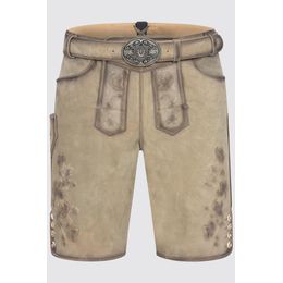 Kr&uuml;ger Lederhose KR&Uuml;GER "Lederhose Kai mit G&uuml;rtel", Damen, Gr. 48, N-Gr, braun, Obermaterial: 100% Ziegenleder goatskin., Hosen Lederhose