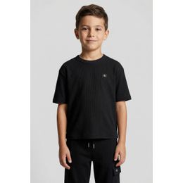 Shirt & Hose Calvin Klein Jeans, Jungen, Gr. 12 (152), ck schwarz, Single Jersey, Obermaterial: 100% Baumwolle, unifarben, KOB Set-Artikel Shirt & Hose, Regular fit, f&uuml;r Kinder bis 16 Jahre