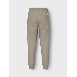 Trainingshose name it "NKMHONK BRU SWE PANT NOOS", Jungen, Gr. 128, N-Gr, beige (pure cashmere), Web, Obermaterial: 95% Baumwolle, 5% Elasthan, unifarben, regular fit kn&ouml;chellang, Hosen Trainingshose