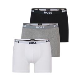 Boxer BOSS "Boxer 3 PACK", Herren, Gr. L (52), bunt (assorted pre, pack), Jersey, Obermaterial: 95% Baumwolle, 5% Elasthan, unifarben, Unterhosen Boxer, mit farblich passendem Webbund
