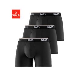 Boxer BOSS "Boxer 3 PACK", Herren, Gr. M (50), schwarz, Jersey, Obermaterial: 95% Baumwolle, 5% Elasthan, unifarben, Unterhosen Boxer, mit farblich passendem Webbund