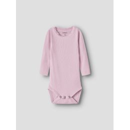 Langarmbody name it "NBFKAB LS BODY NOOS", M&auml;dchen, Gr. 80, N-Gr, fragrant lila, Jersey, Obermaterial: 57% Baumwolle, 38% Modal, 5% Elasthan, unifarben, normal, Rundhals, Bodys Langarmbody