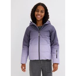 bonprix wasserdichte Funktionsjacke mit Kapuze, lila, Gr.140/146, W&auml;rmende M&auml;dchen Ski Jacke mit reflektierenden Details
